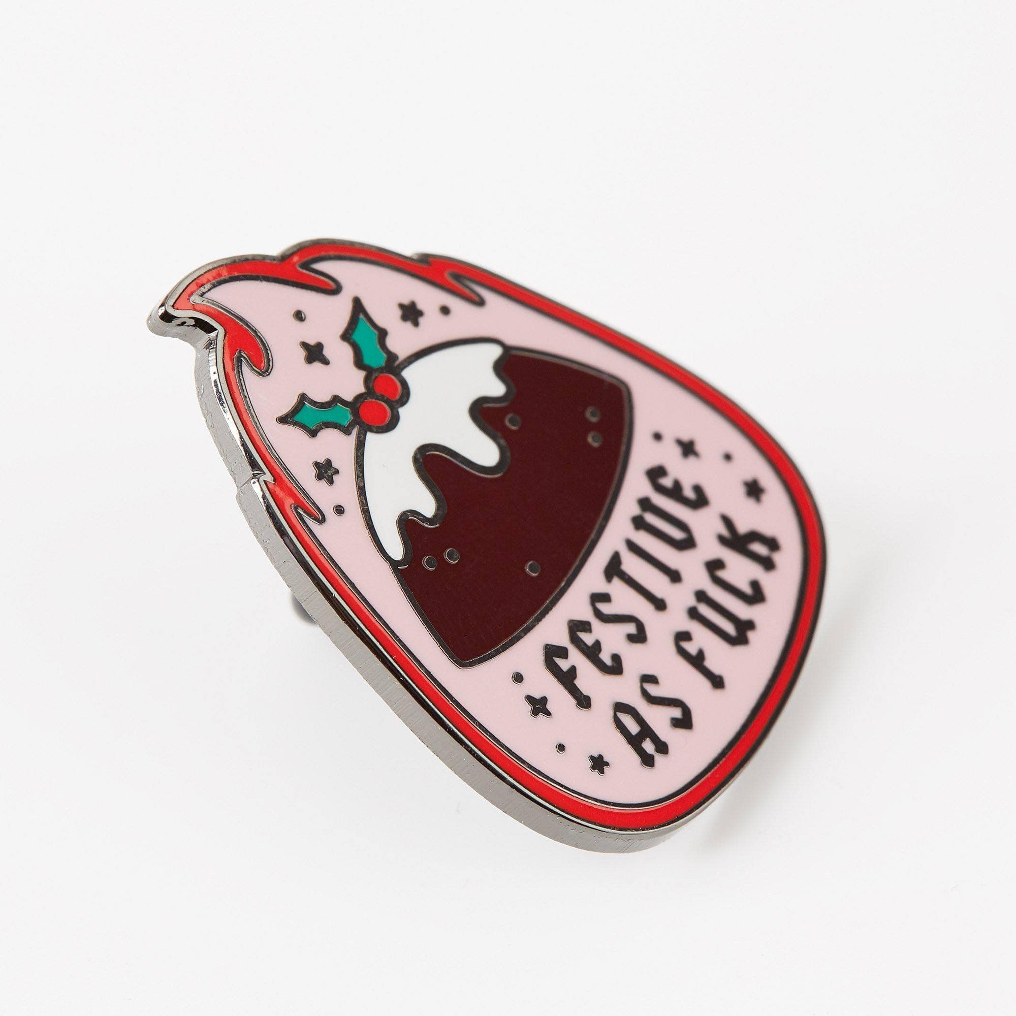 Festive As Fuck Pudding Enamel Pin Punkypins