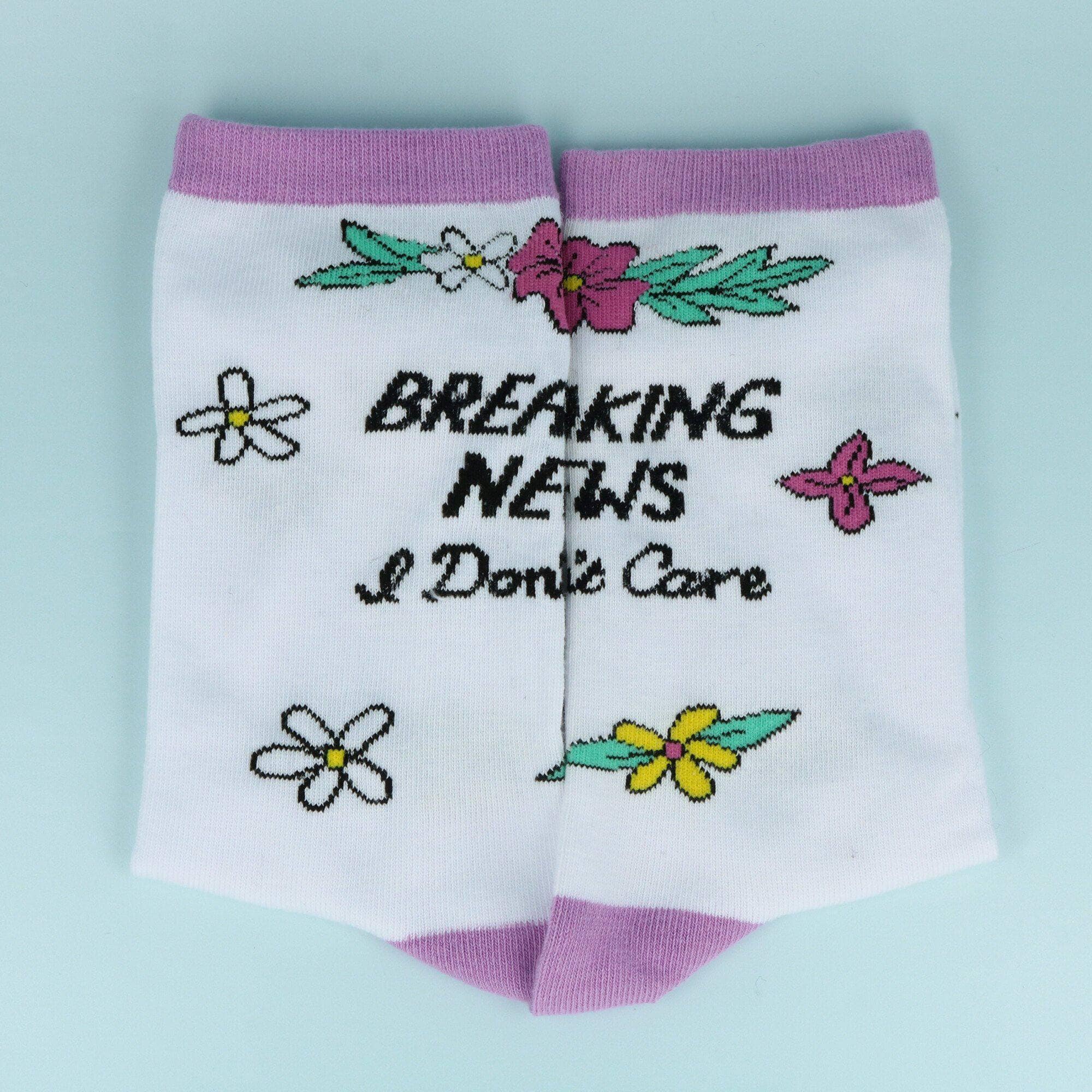 Breaking News I Don't Care Sassy Socks – punkypins