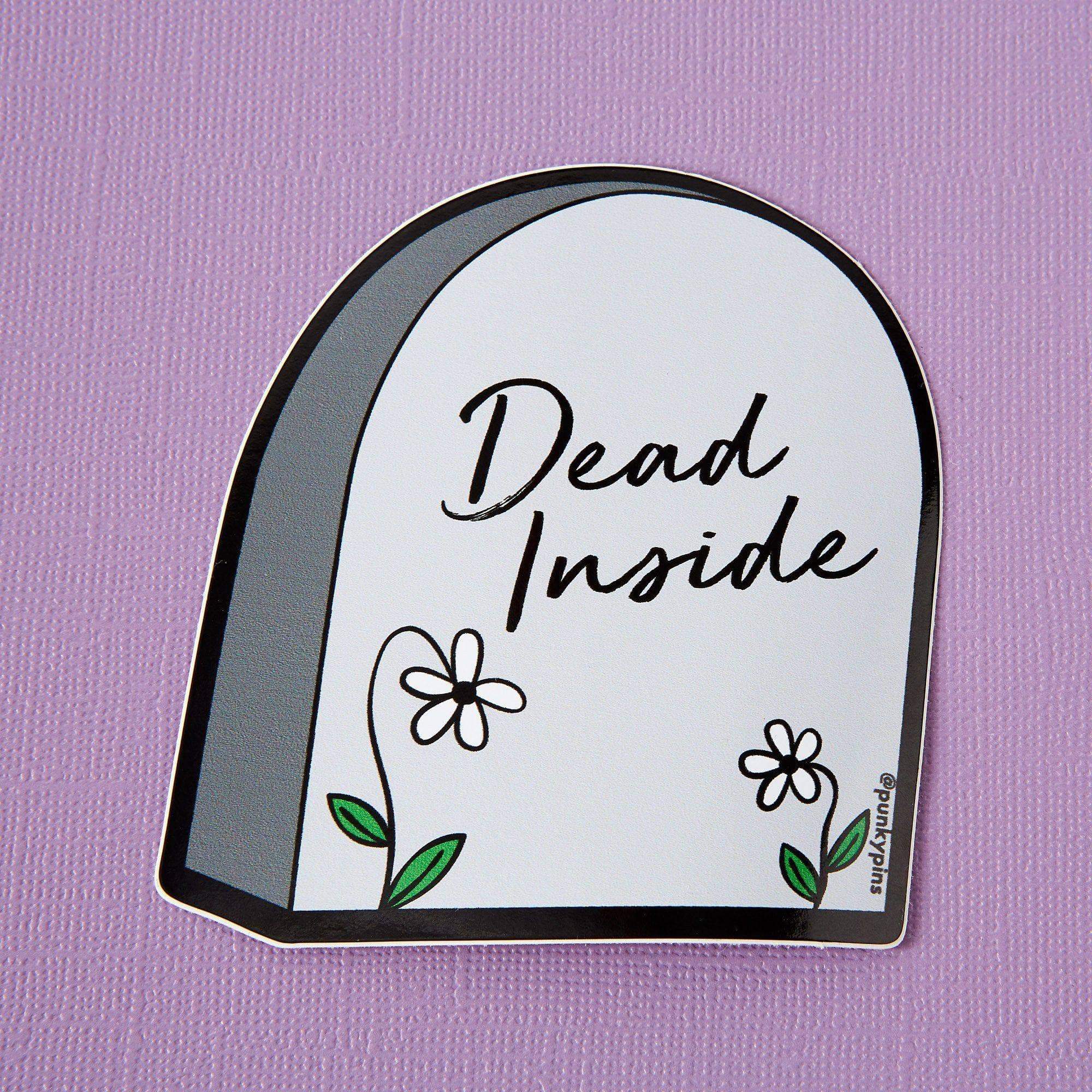 Dead Inside Tombstone Laptop Sticker – punkypins