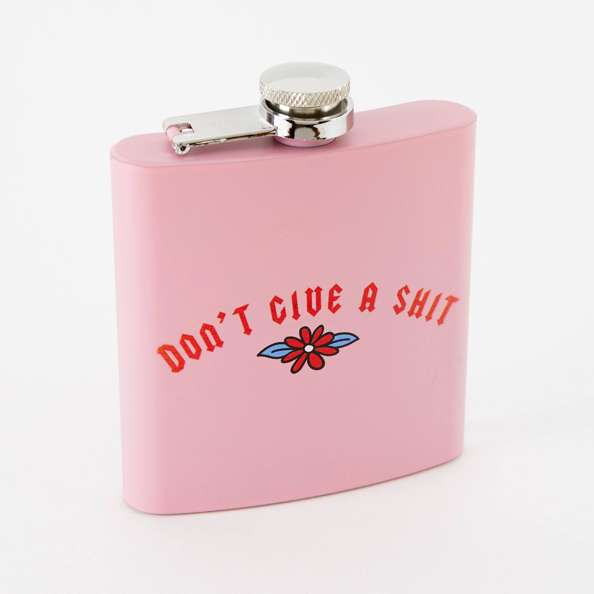 Don't Give A Shit Hip Flask - Light Pink – punkypins