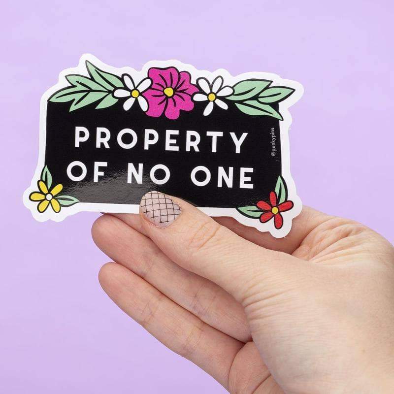 Property of No One Die Cut Vinyl Sticker | Punky Pins – punkypins